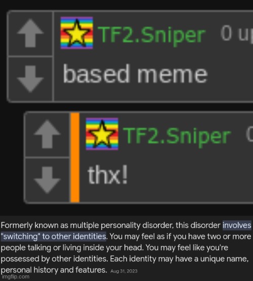 blud got dissociative identity disorder - Imgflip