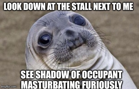 There's an overhead light in each stall . - Imgflip