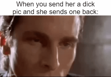 Patrick Bateman looks at phone then drops it - Imgflip