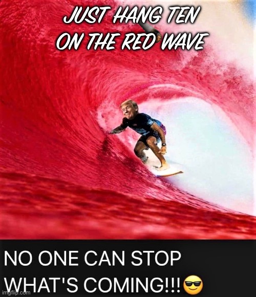 Trump surfing a red wave - Imgflip