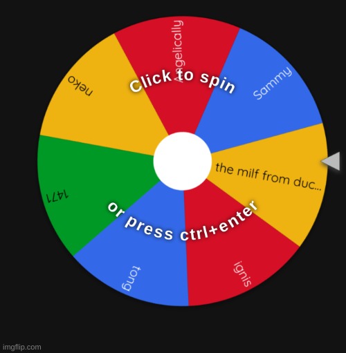 wheel of who I'm simping for - Imgflip
