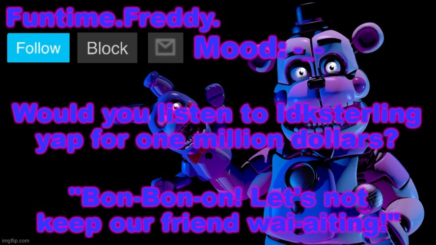 Funtime Freddy announcement - Imgflip
