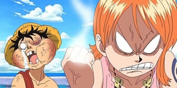 Nami Punches Luffy meme - Imgflip