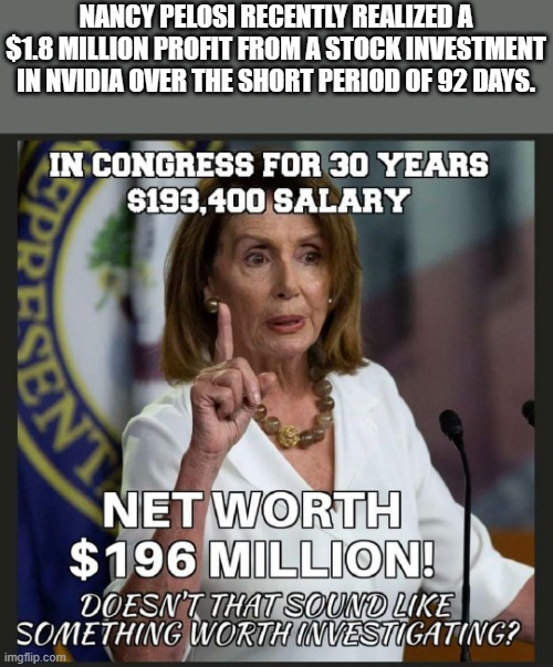 Nothing to see here perfectly normal 90 days $1.8 mill way to go Nancy ...