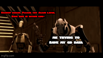 i hate when this error pops up everytime i try to save my data - Imgflip