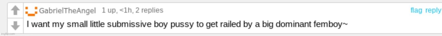 "i want my small submissive boy pussy to get railed" - Imgflip