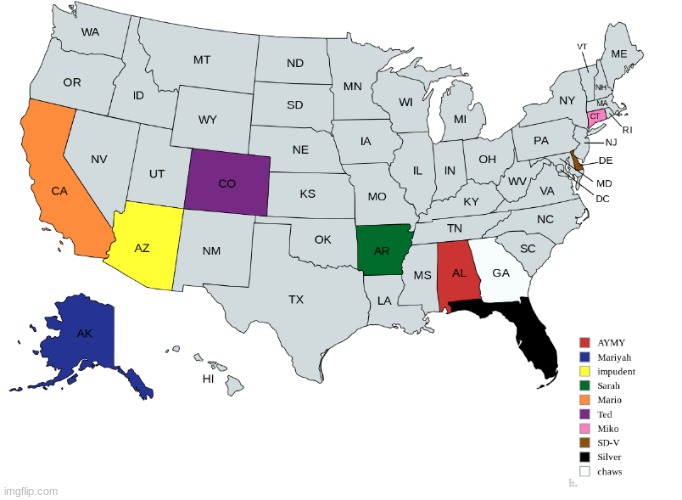 comment if you're not on the map and i'll give you a random state - Imgflip