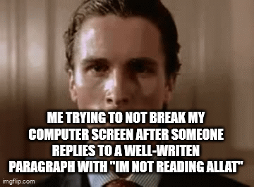 Patrick Bateman stares - Imgflip