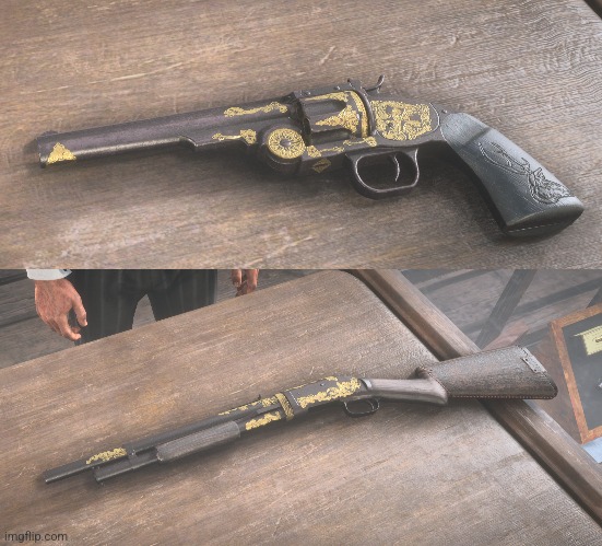 I customized my revolver and shotgun - Imgflip