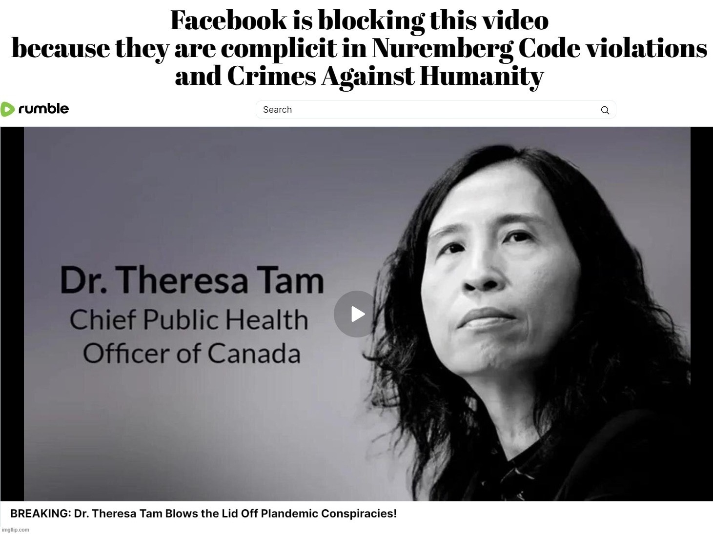 Facebook is blocking this video because they are complicit in Nuremberg ...
