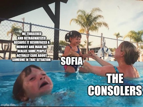 drowning kid in the pool - Imgflip