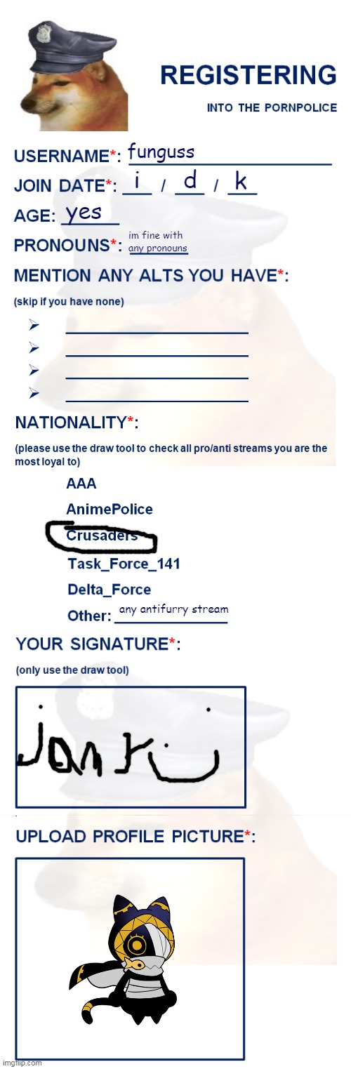 PornPolice Register Request - Imgflip