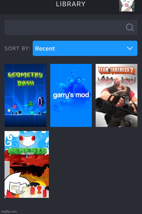 my uhh steam library - Imgflip