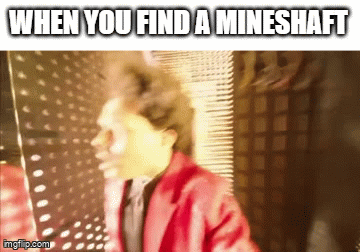 when you find a mineshaft - Imgflip