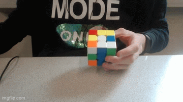 Can't do a full solve in one gif so Ima do one for each step so 3 - 4 ...