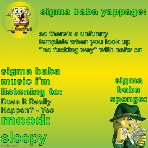sigma baba sponge announcement v2 - Imgflip