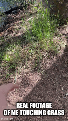 I touched grass! - Imgflip