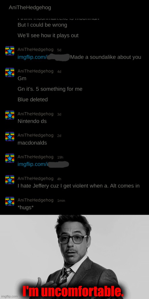 Image tagged in robert downey jr's comments - Imgflip