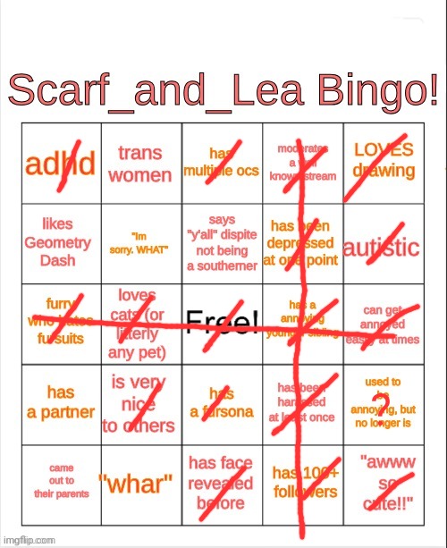 Scarf_and_Lea Bingo - Imgflip