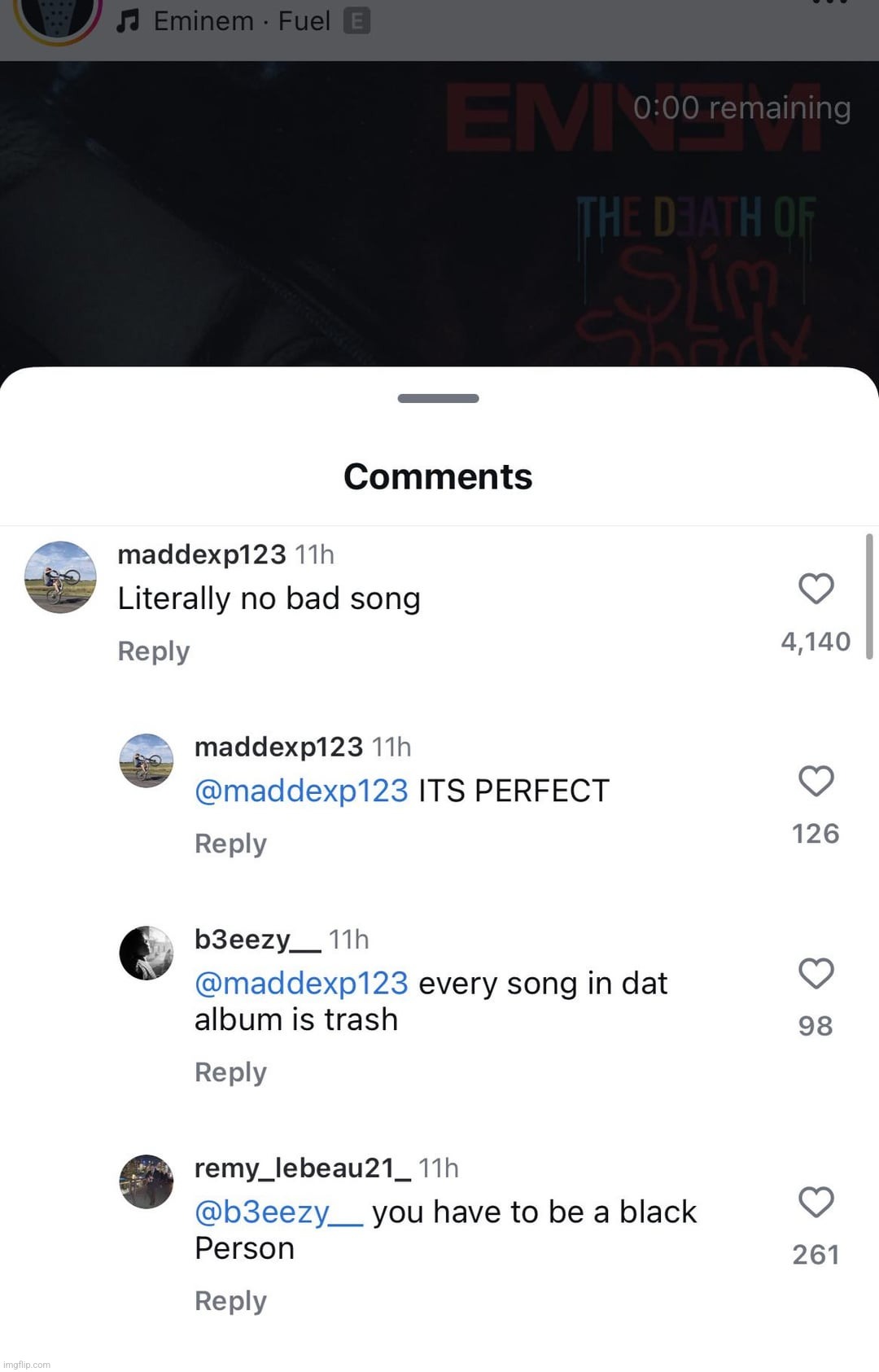 average eminem comment section - Imgflip