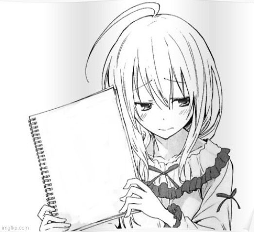 Shy anime girl notepad - Imgflip
