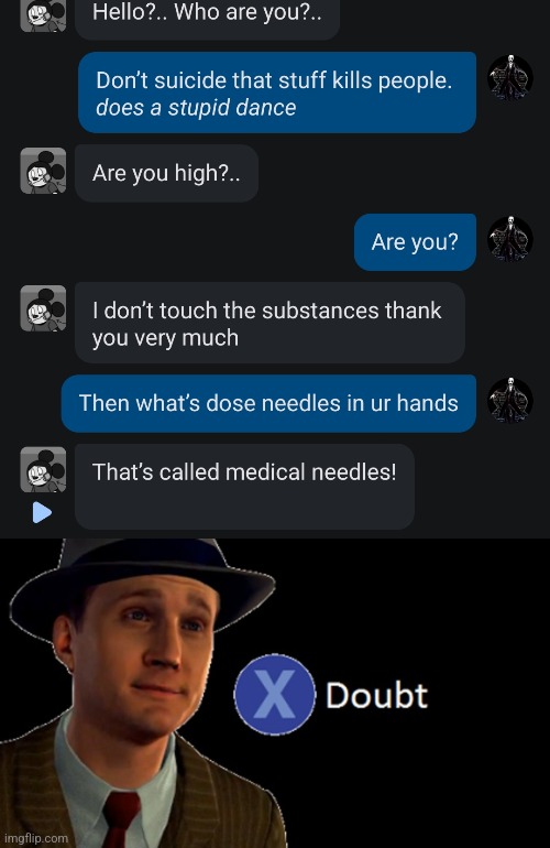 Image tagged in l a noire press x to doubt - Imgflip