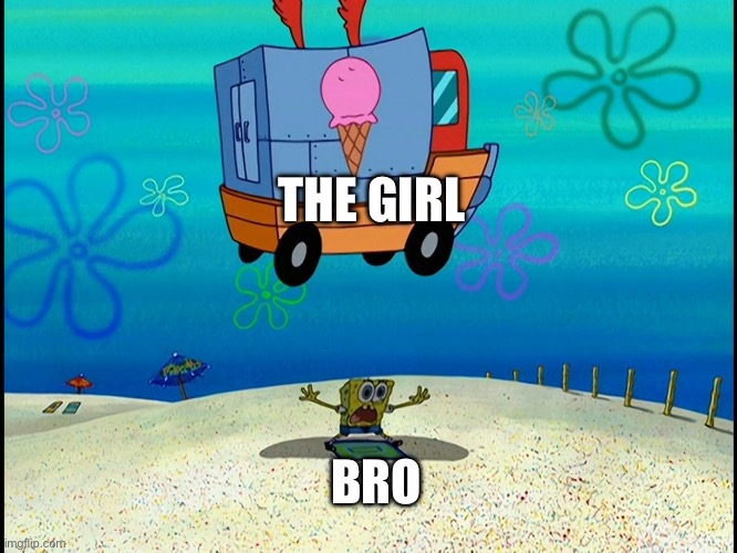 Spongebob squashed by ice cream truck - Imgflip