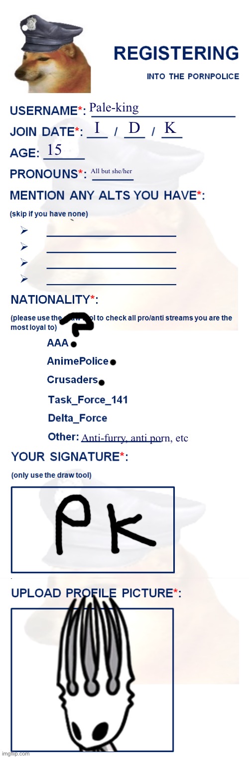 PornPolice Register Request - Imgflip