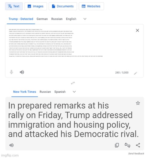 Trump to NYT translator - Imgflip