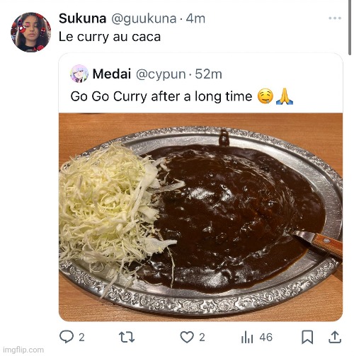 Image tagged in because of this image,sometimes i randomly quote,le curry au caca - Imgflip