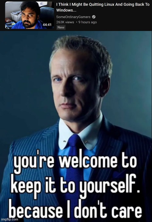 Image tagged in you're welcome to keep it to yourself - Imgflip