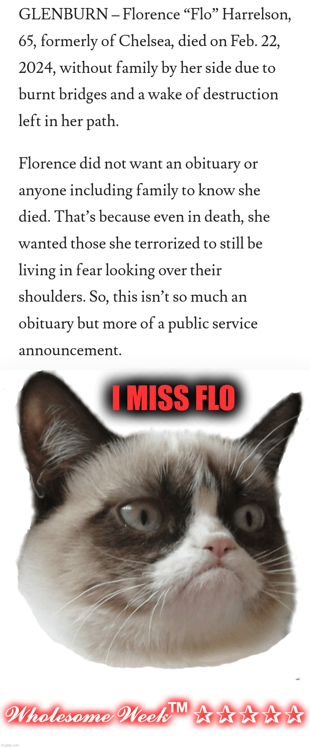 Wholesome Week™ - Godspeed Flo - Imgflip