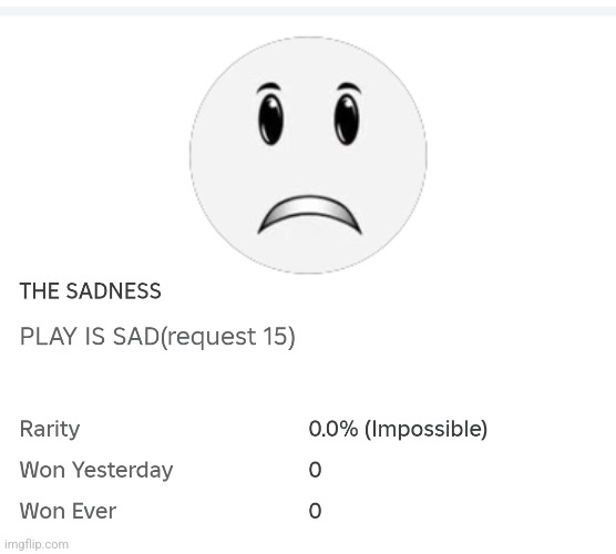 Image tagged in play is sad - Imgflip