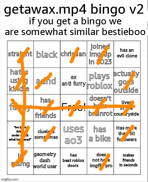 getawax.mp4 bingo v2 - Imgflip