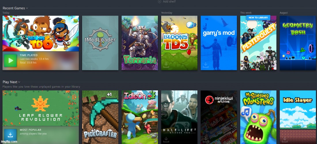rate the steam library - Imgflip