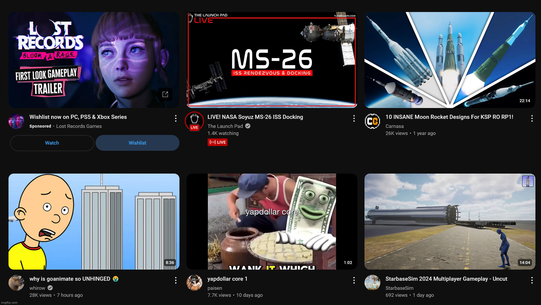 since pluck did this, rate the yt homepage - Imgflip
