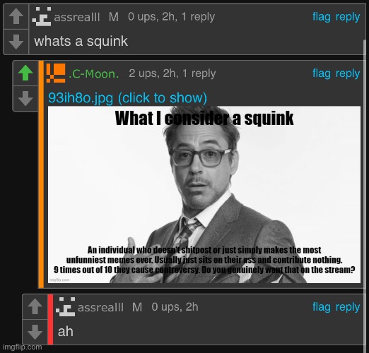 the inventor of the term "squink" - Imgflip