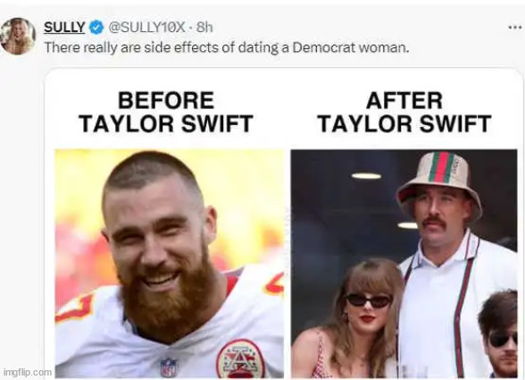 Taylor Swift kissing Travis Kelce - Imgflip