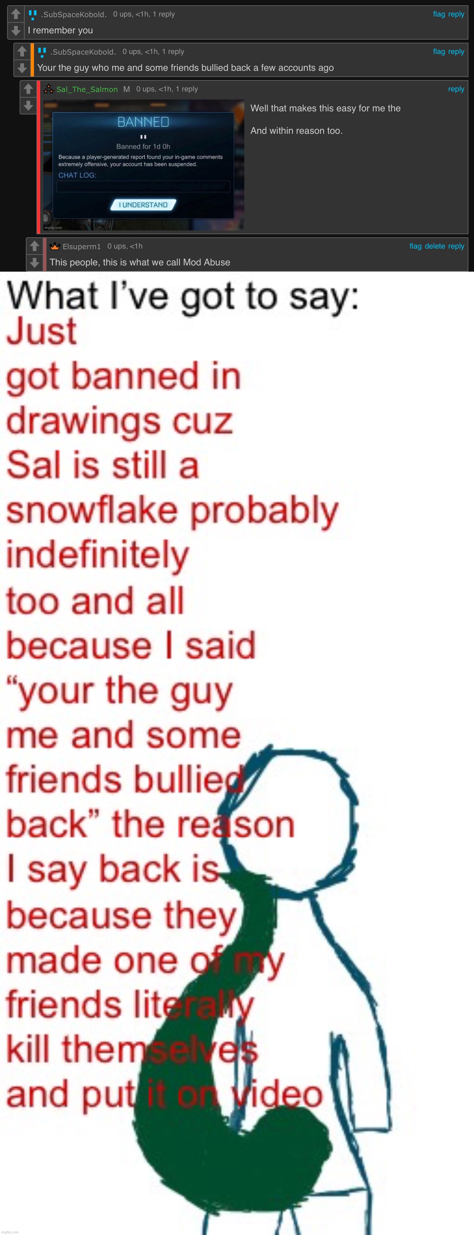 (Not relat but) Let me get this straight, bro got banned just because ...