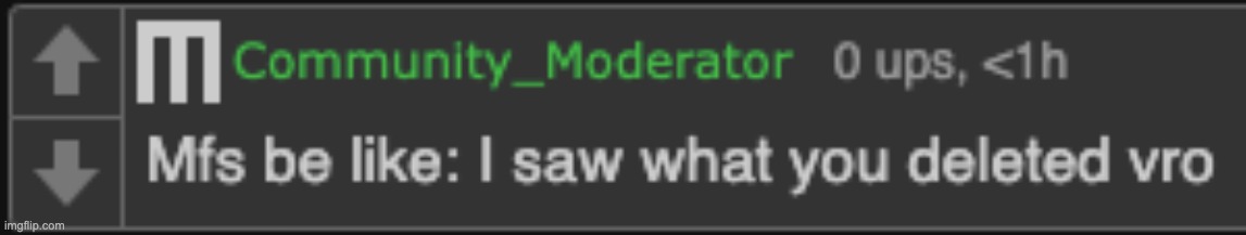 i saw what you deleted vro - Imgflip