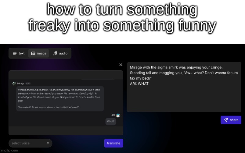 How to turn something freaky into something funny within seconds - Imgflip