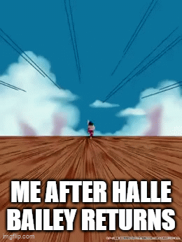 goku running to halle bailey - Imgflip