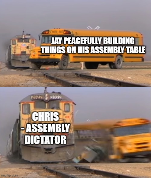 A train hitting a school bus - Imgflip