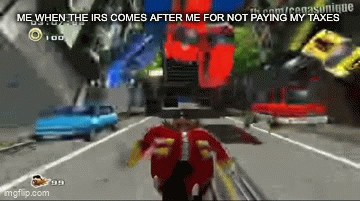 Eggman running from the IRS - Imgflip