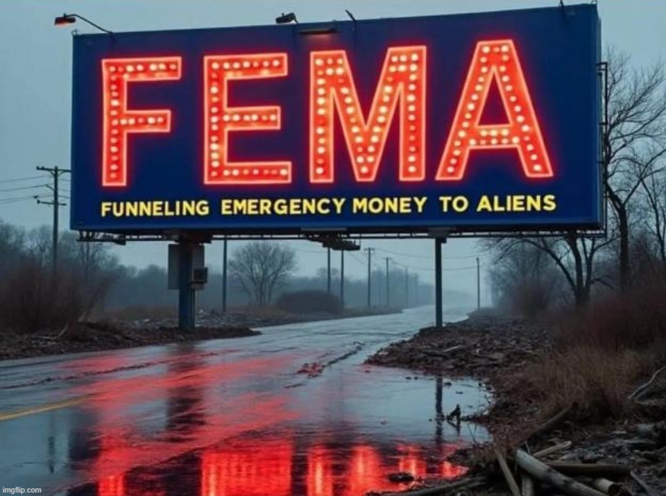 FEMA = Funneling Emergency Money to Aliens - Imgflip