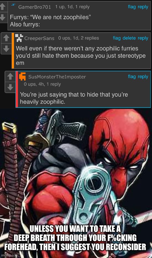 Image tagged in furries,anti furry,deadpool - Imgflip
