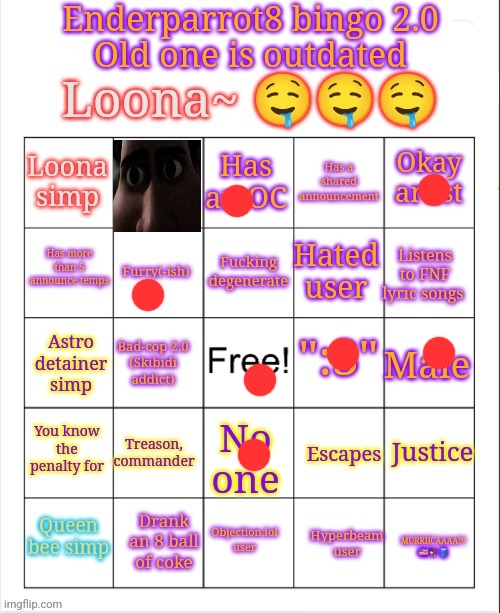 Enderparrot8 bingo 2.0 - Imgflip