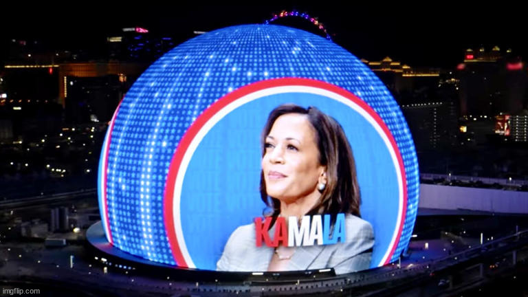 Daily Beast: Kamala Harris Campaigns on the Las Vegas Sphere in a ...