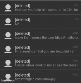 deleted segment in my memechats - Imgflip