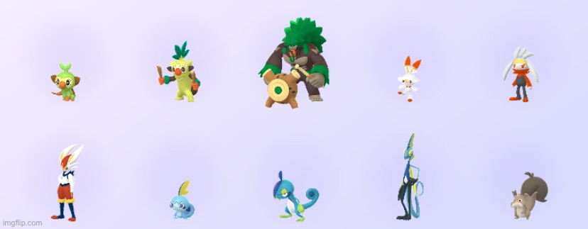 finally I have all the fully evolved Gen 8 starters, with this I also ...
